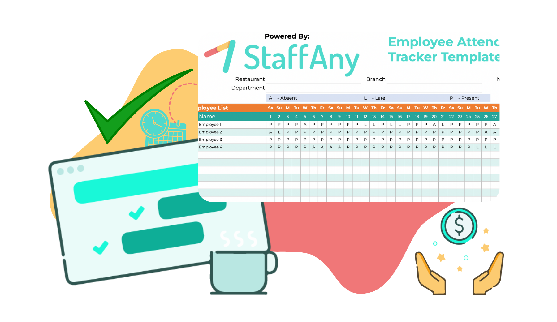 Free Template for Employee Attendance Tracker | StaffAny