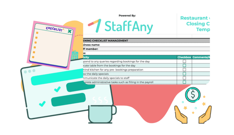 Free Template for Restaurant Opening & Closing Checklist | StaffAny